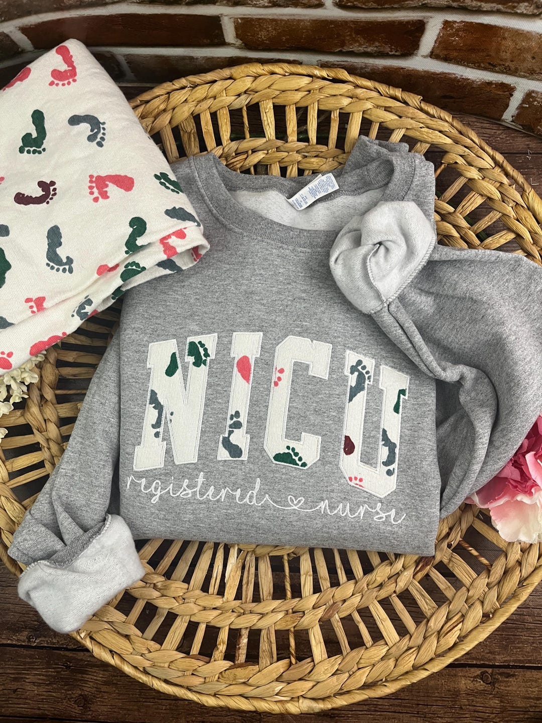 Curved NICU Nurse Sweatshirt From Baby Hospital Blanket - Labor and ...