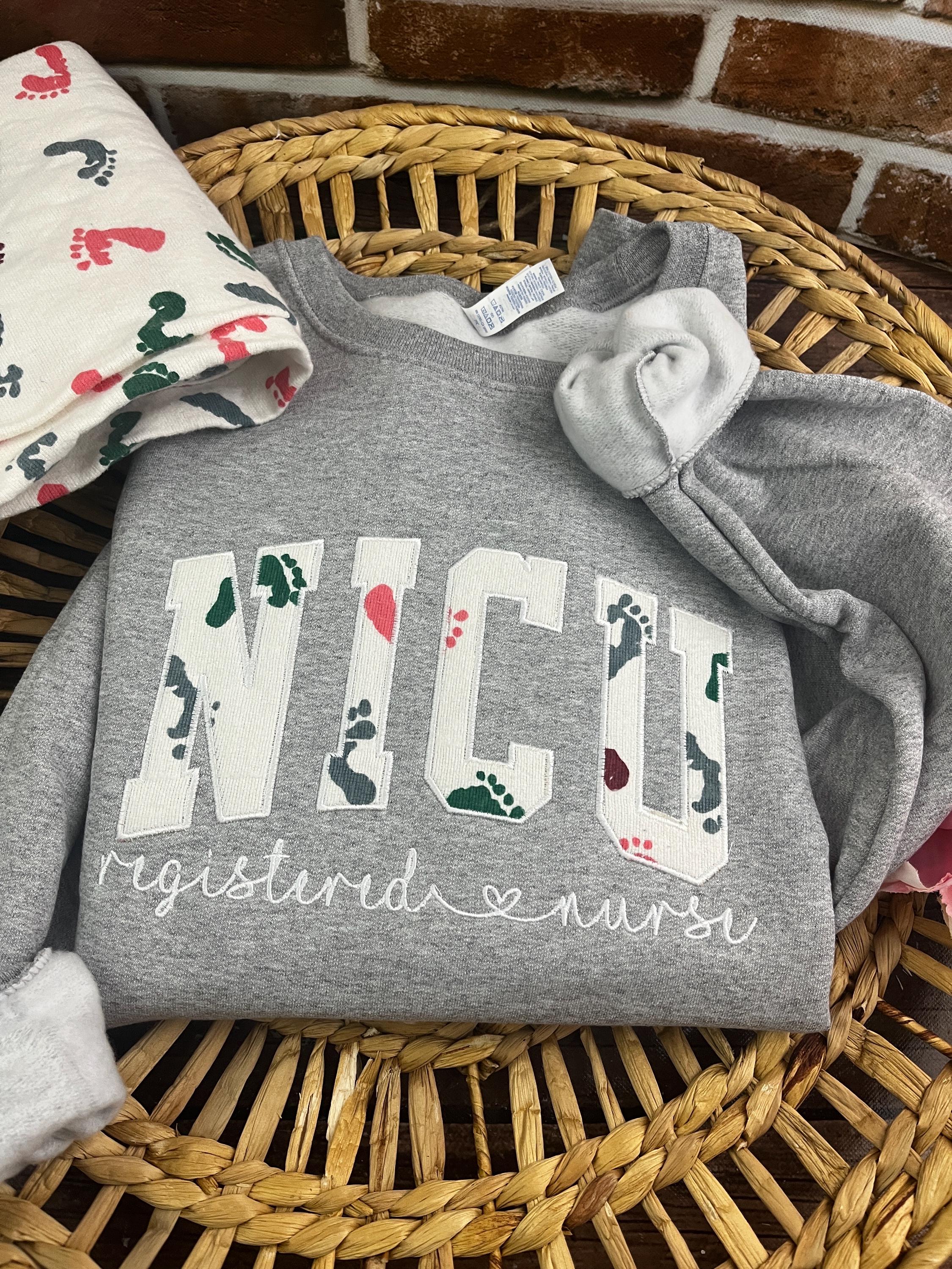 Curved NICU Nurse Sweatshirt From Baby Hospital Blanket - Labor and ...