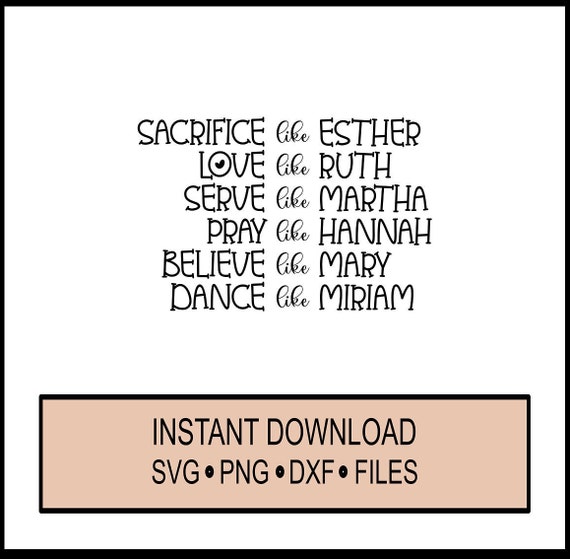SVG Sacrifice Like Esther Cricut Instant Download Love | Etsy Australia