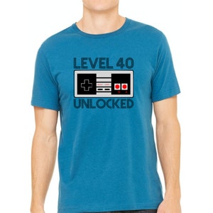 40th Birthday SVG - Level 40 Unlocked - Gaming Controller 80's Retro ...