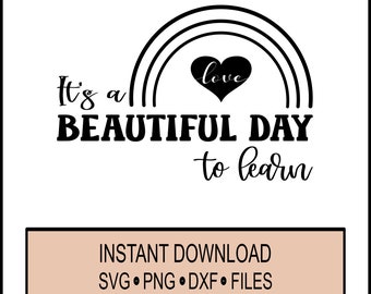 It's A Beautiful Day to Learn Svg,teacher Rainbow Svg,funny Teacher Svg ...