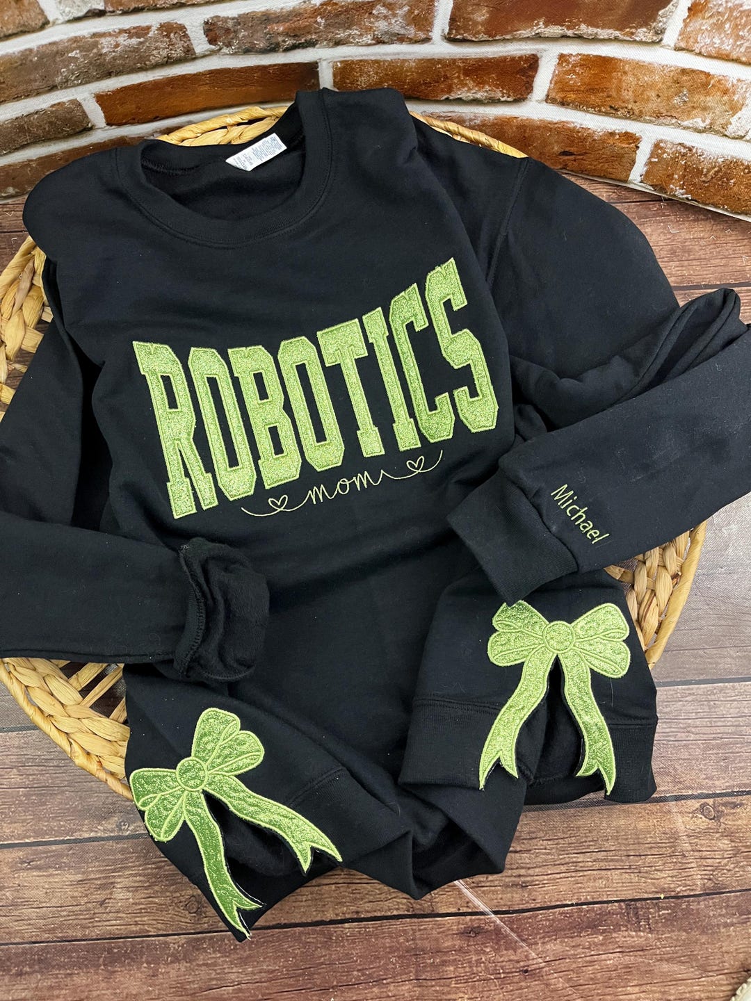 Custom Robotics Mom Glitter Sweatshirt – Embroidered STEM Team ...