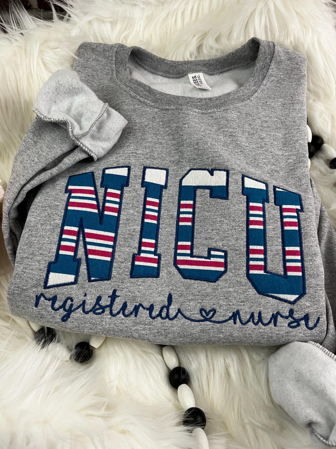 Curved NICU Nurse Sweatshirt From Baby Hospital Blanket - Labor and ...