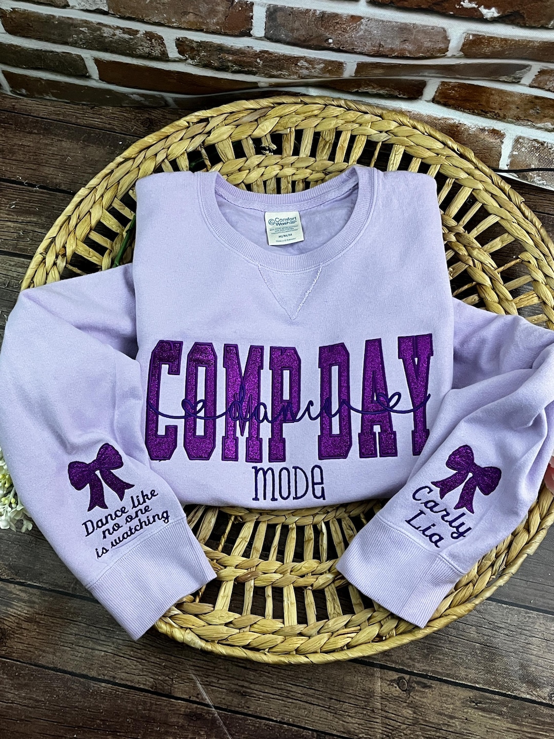 Comp Day Dance Mode Glitter Embroidered Sweatshirt | Custom Dance Crew ...