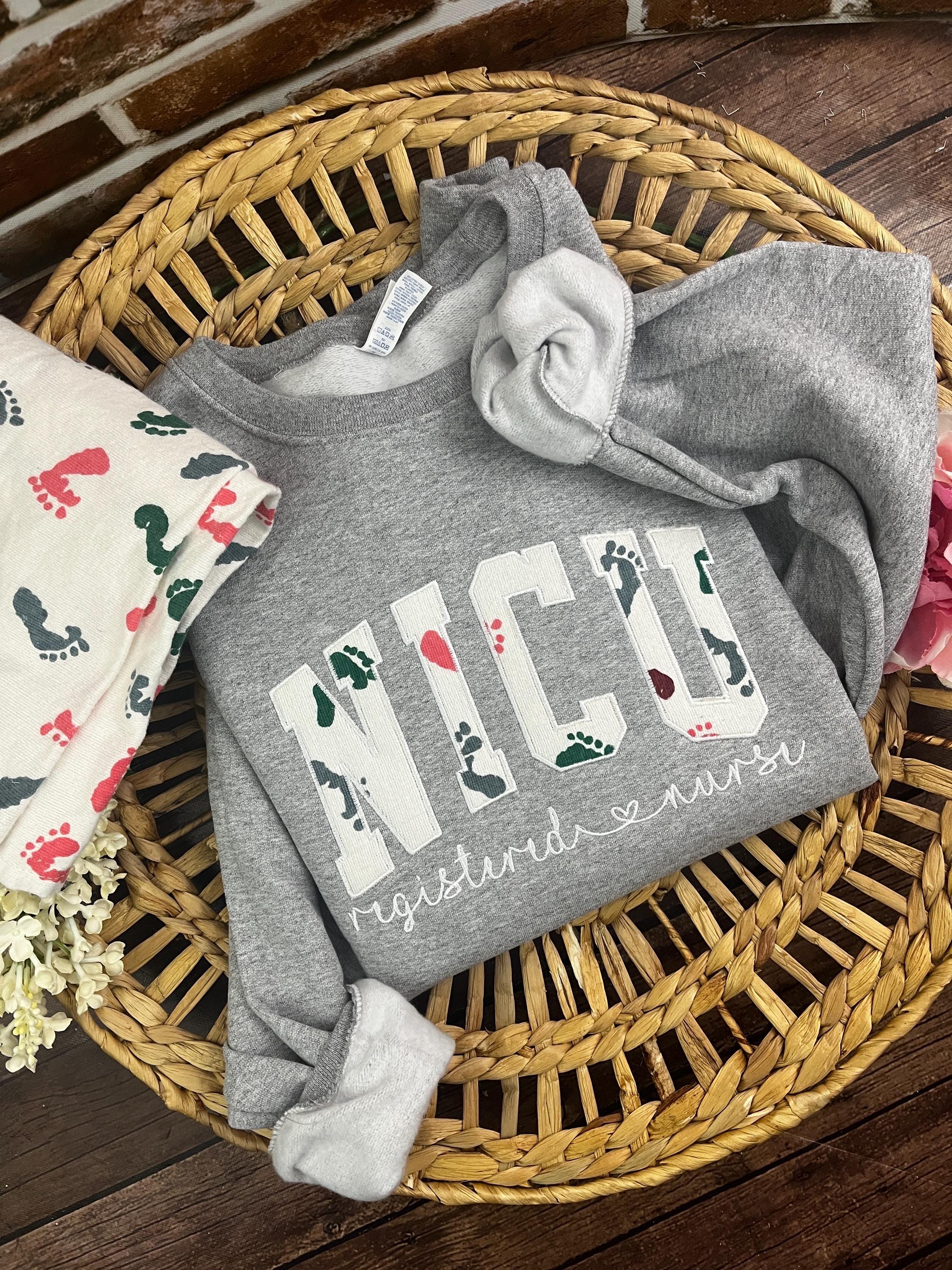 Curved NICU Nurse Sweatshirt From Baby Hospital Blanket - Labor and ...