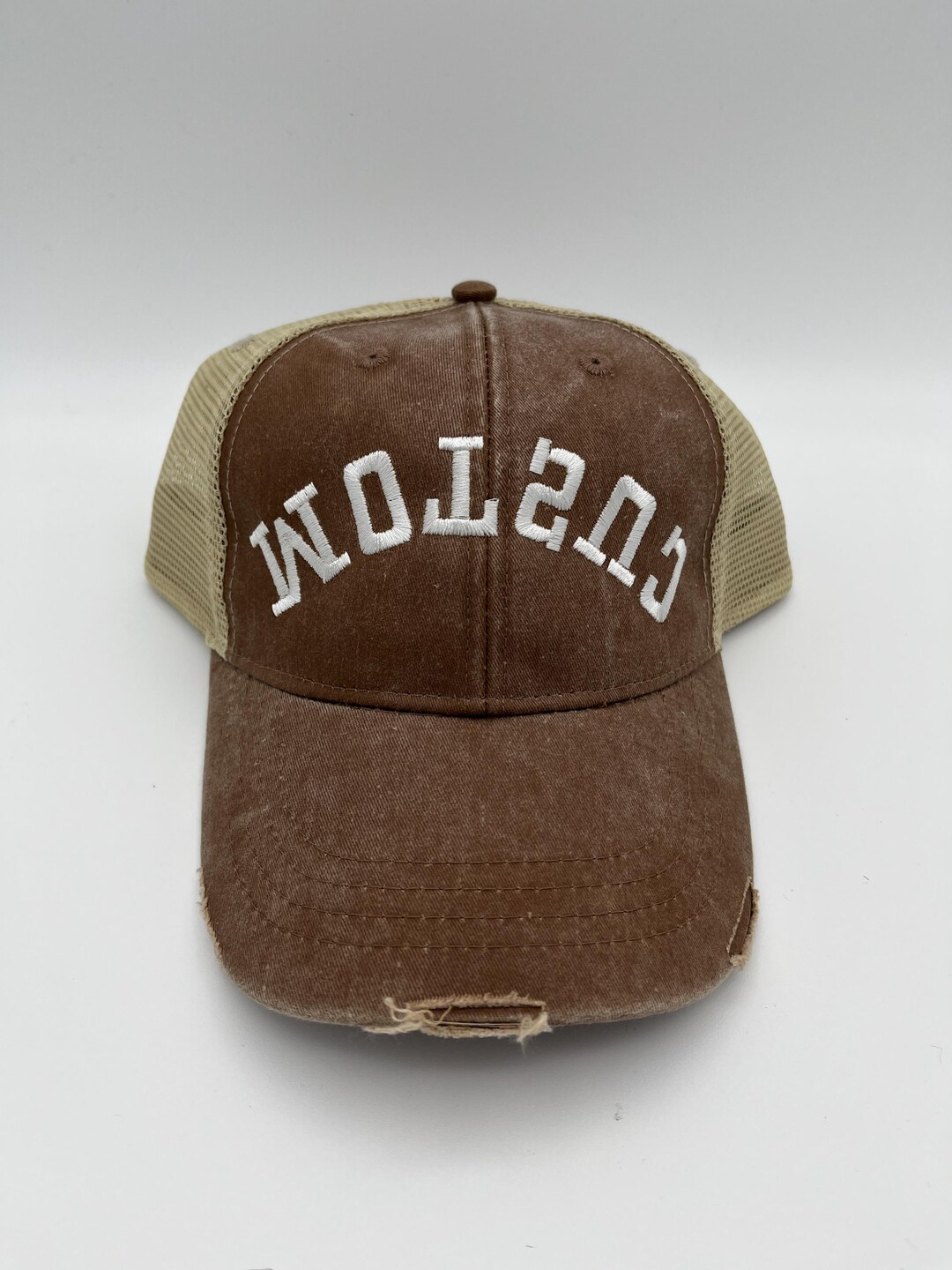 Custom Backwards Flipped Text Embroidered Hat Personalized Adjustable ...