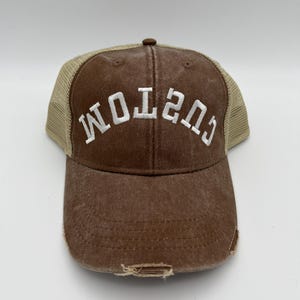 Custom Backwards Flipped Text Embroidered Hat Personalized Adjustable ...