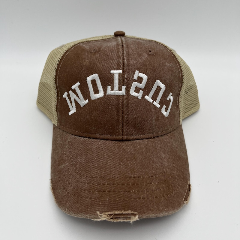 Backwards Text Hat - Etsy