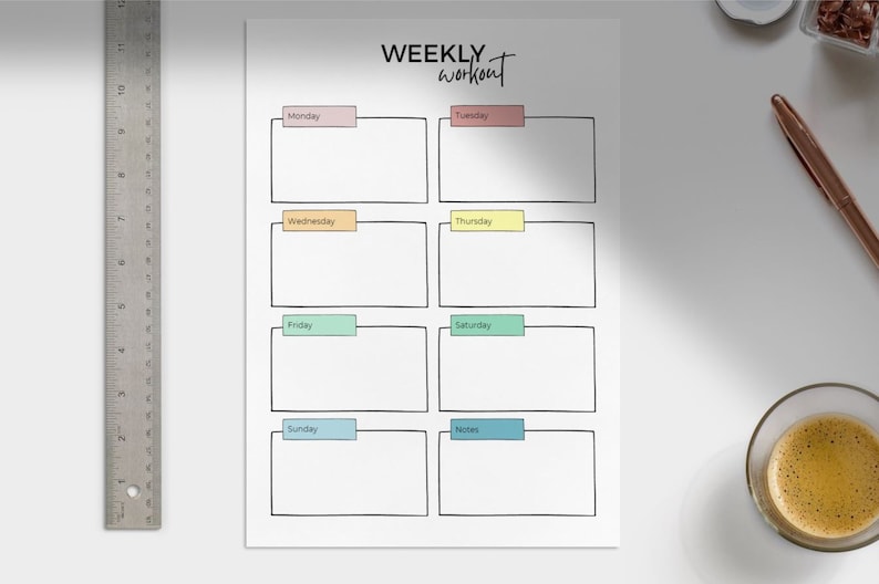 Weekly Workout Planner | Printable Planner | Print at Home | Fitness ...