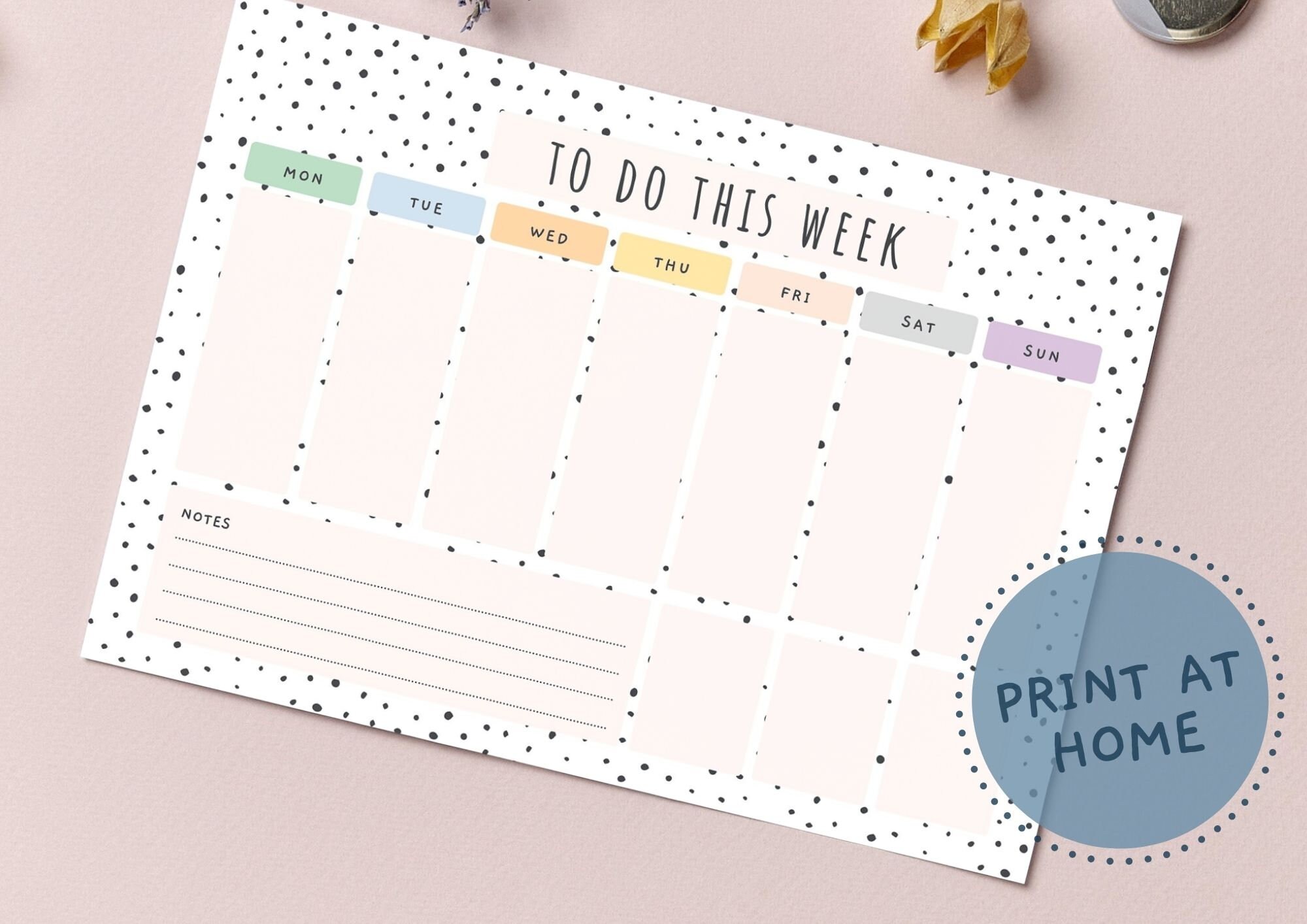 Weekly to Do List Printable Planner Print at Home Weekly Schedule ...