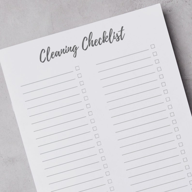 Cleaning Checklist | Printable PDF | Print at Home - Etsy