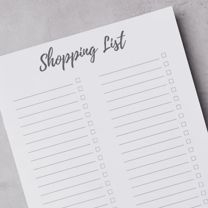 Shopping List | Print at Home | Printable PDF - Etsy