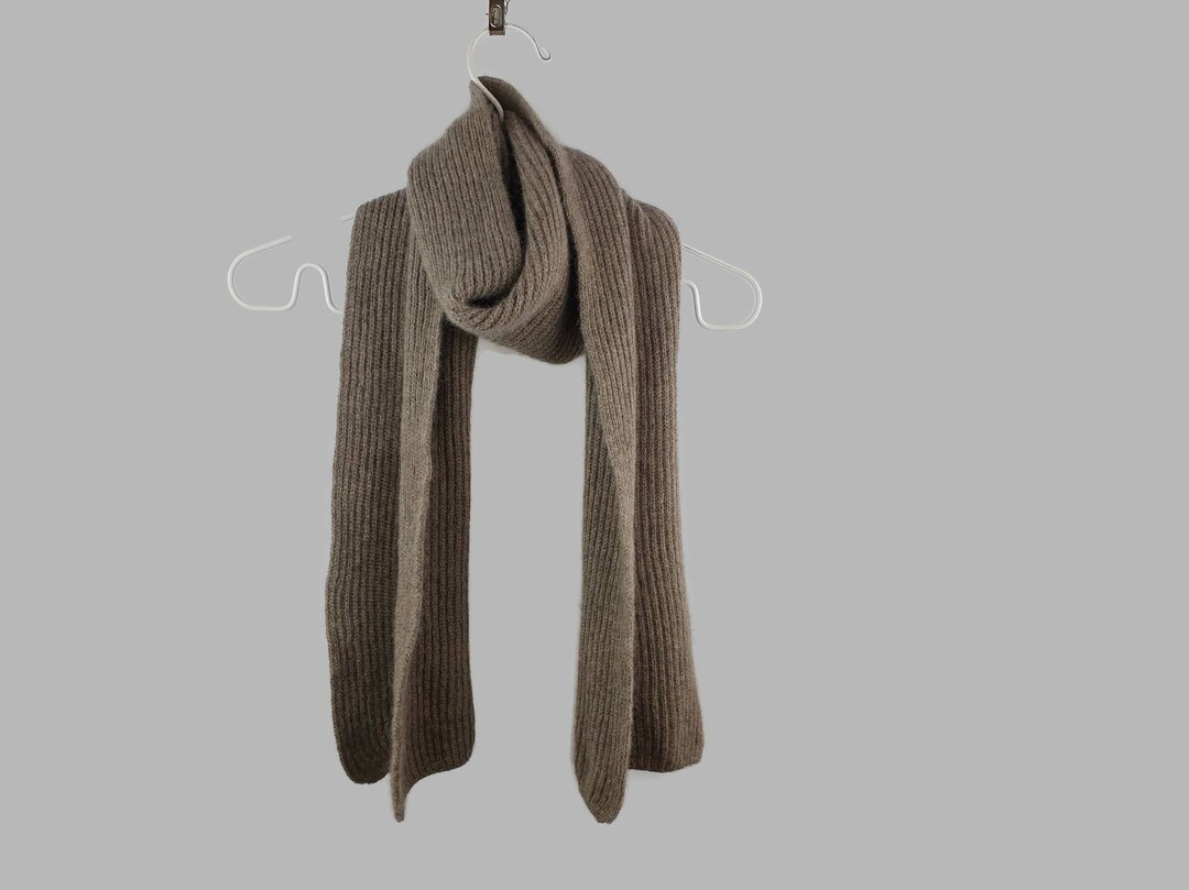 Yak Wool Scarf, Warm Knitted Scarf, Mongolian Undyed Yak Down Scarf for ...
