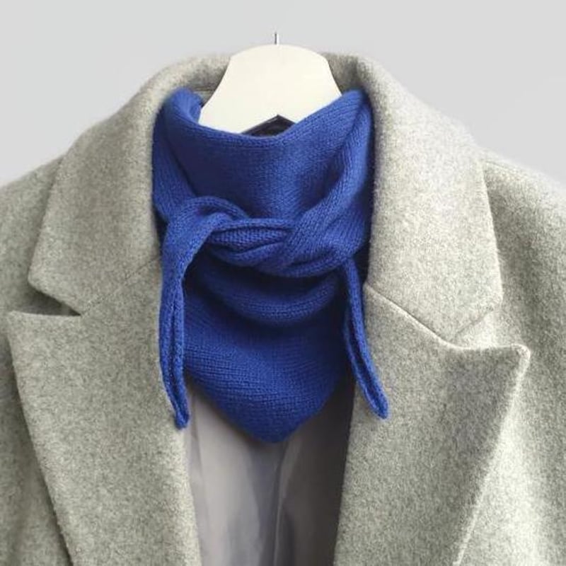 Navy Triangle Wool Scarf - Etsy UK