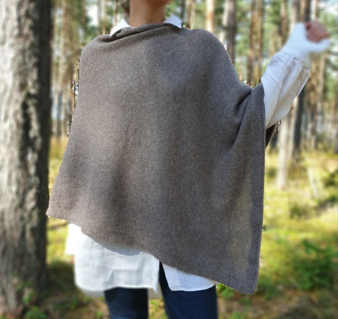 Poncho de lana de yak para mujer ~ Capa de punto - Etsy España