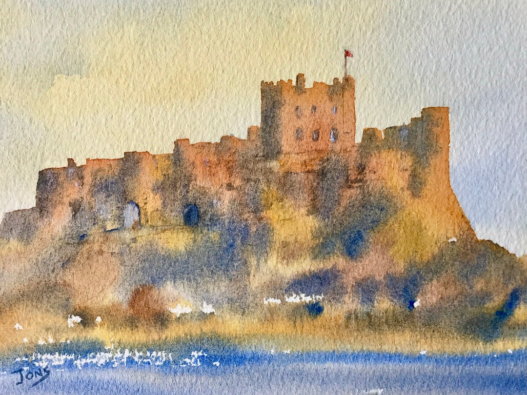 Bamburgh Castle, Original Painting, Northumberland Coast, Small ...