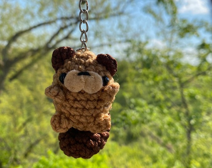 Wooden Beaver Keychain, Walnut Wood, Animal Keychain, Environmental ...