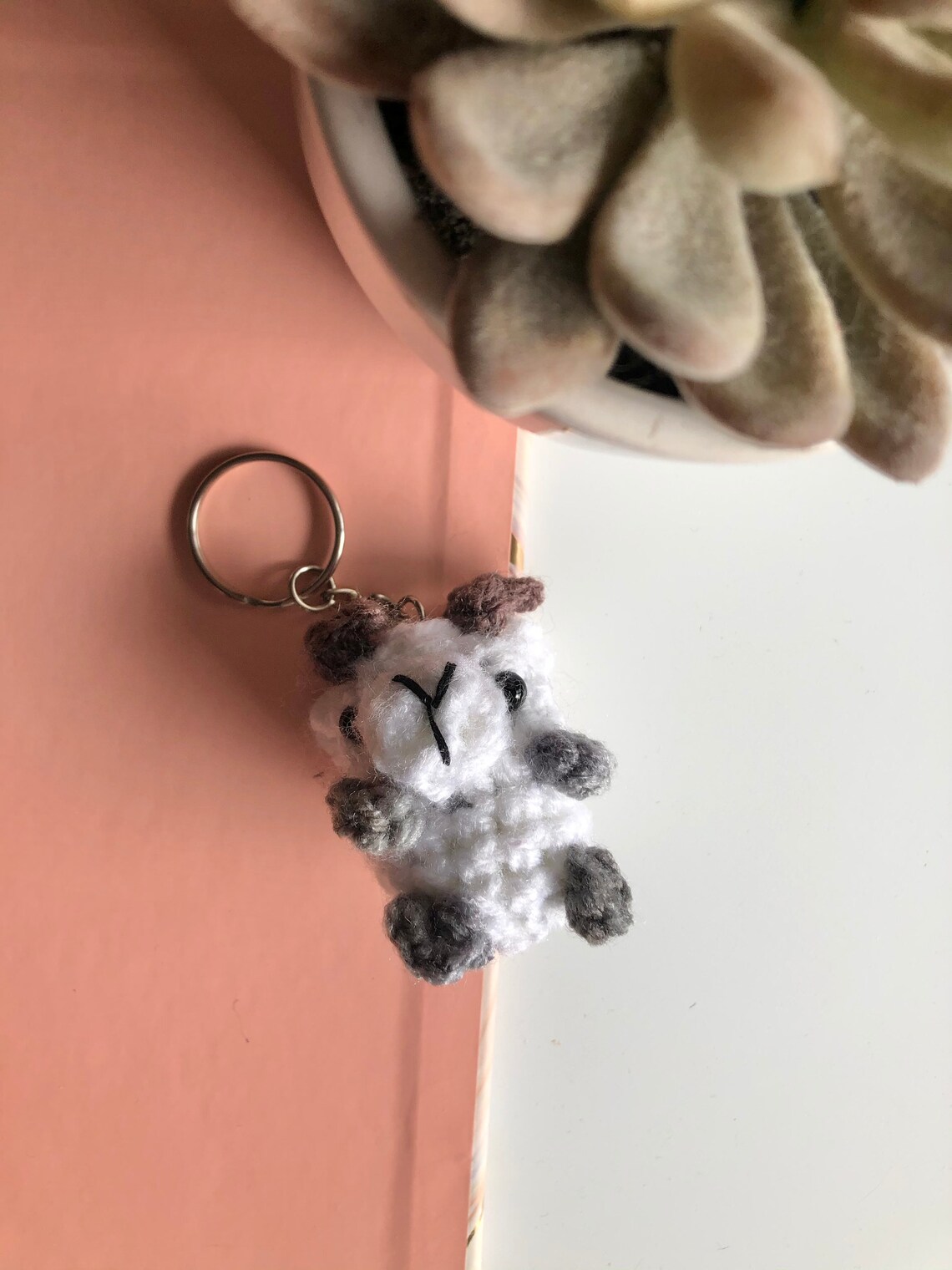 Cute Baby Goat Crochet Keychain Stuffed Animal Plush Toy | Etsy