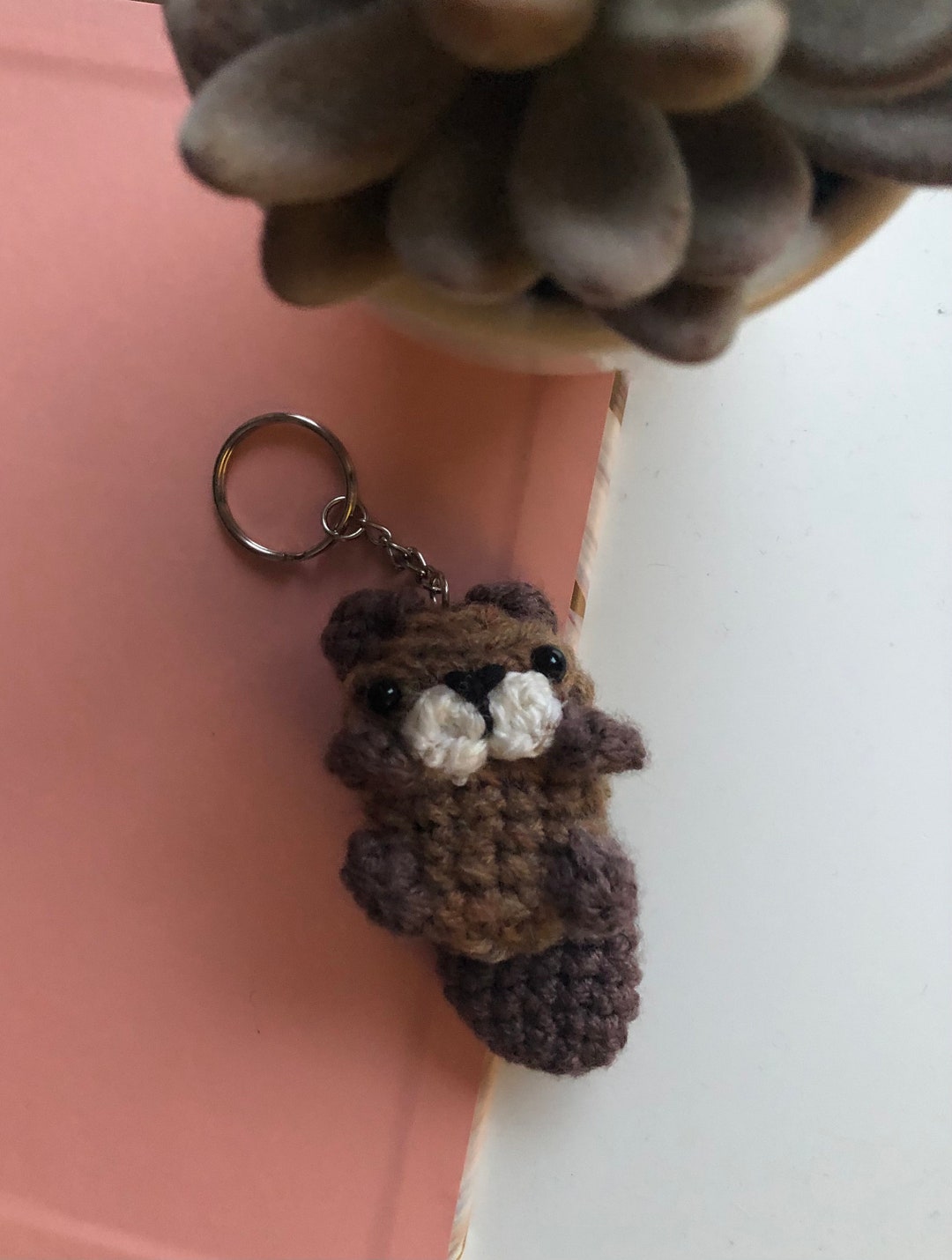 Cute Chibi Beaver Crochet Keychain Stuffed Animal Plush Toy - Etsy