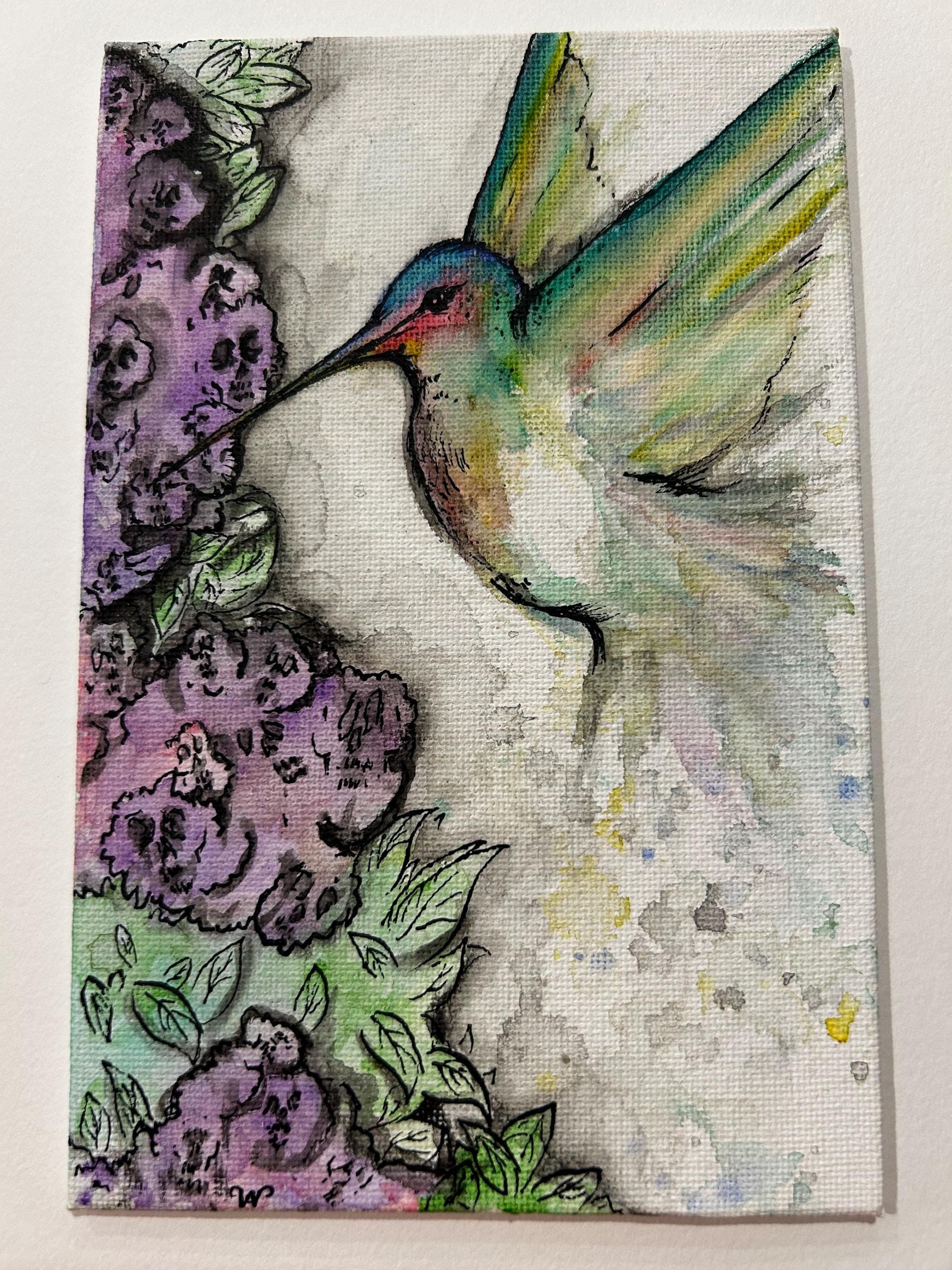 Hummingbird Watercolor Painting - Etsy