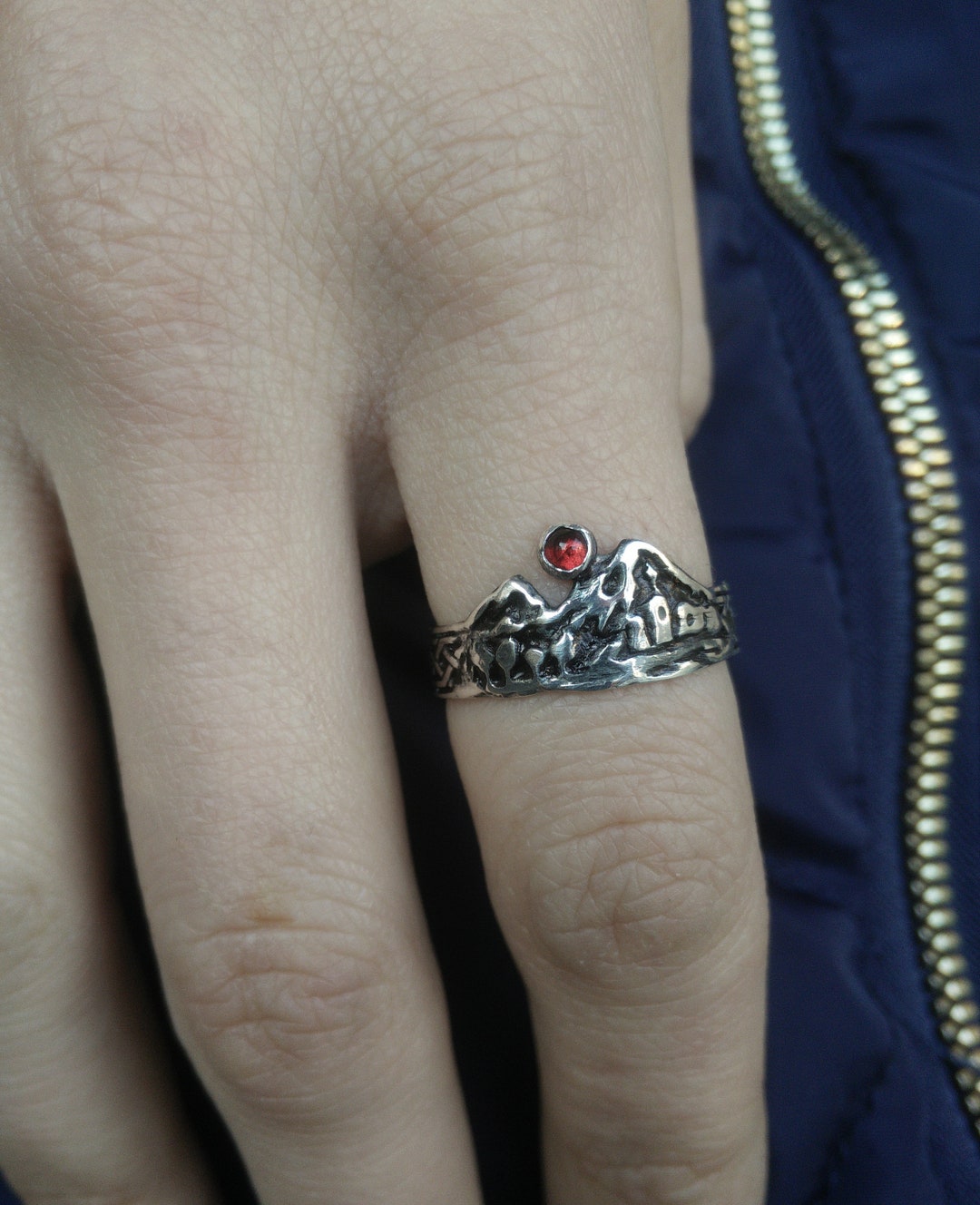 Ararat Mount Ring With Garnet Sterling Silver 925 & Brass Option Ring ...