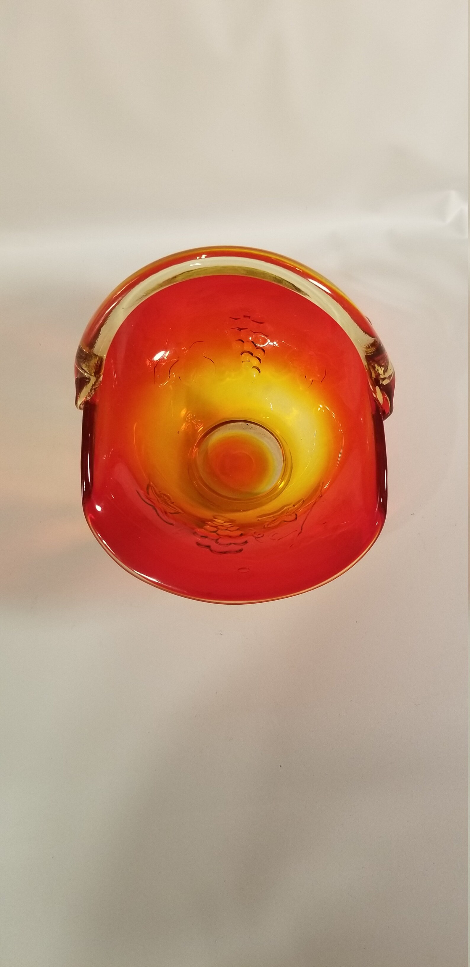 Handblown Amberina Basket With Handle Lot 604 - Etsy