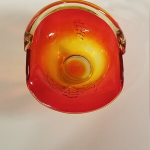Handblown Amberina Basket With Handle Lot 604 - Etsy