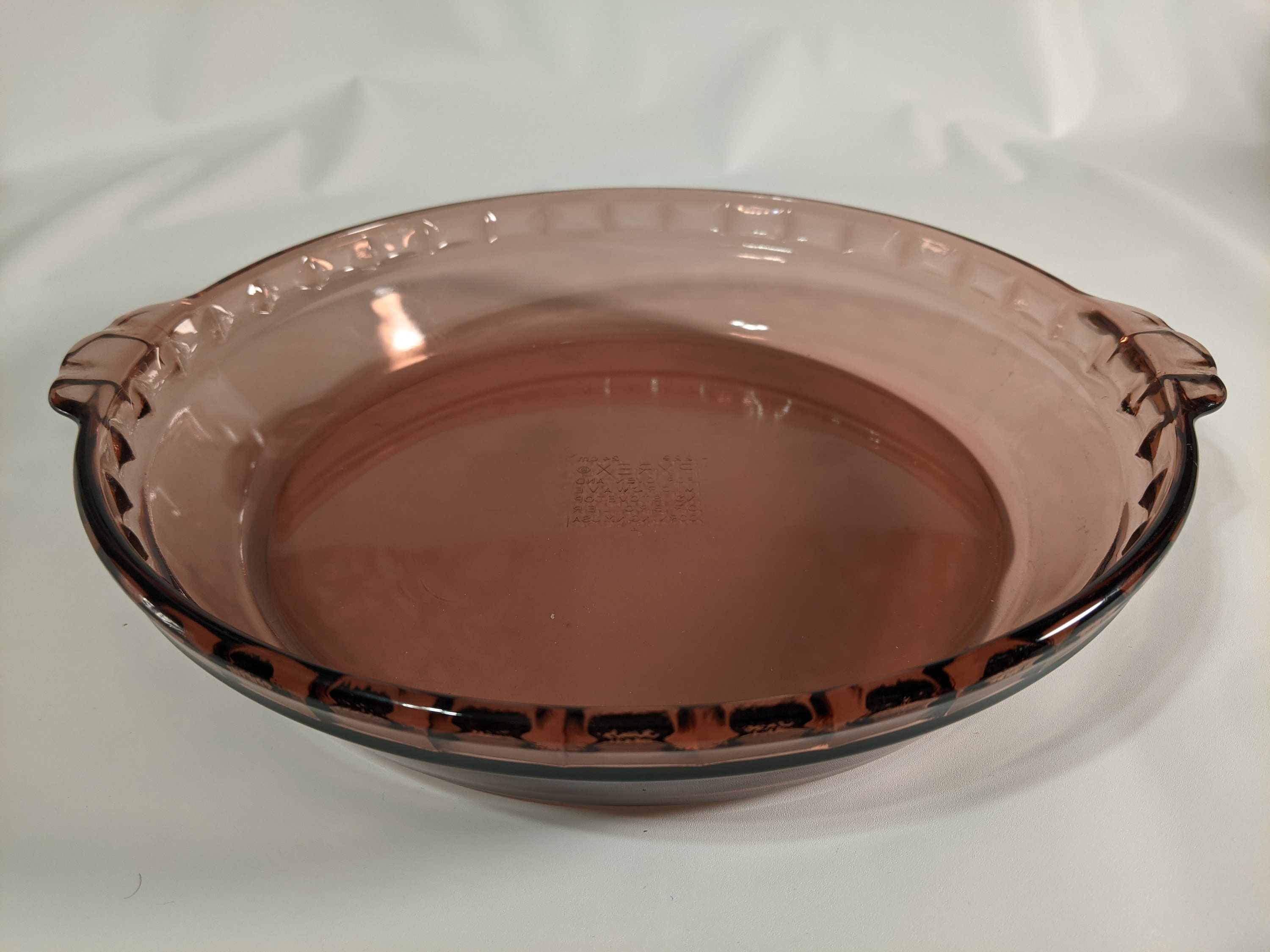Pyrex Cranberry Glass Scalloped Pie Plate Dish 9.5 Vintage Lot 464 - Etsy