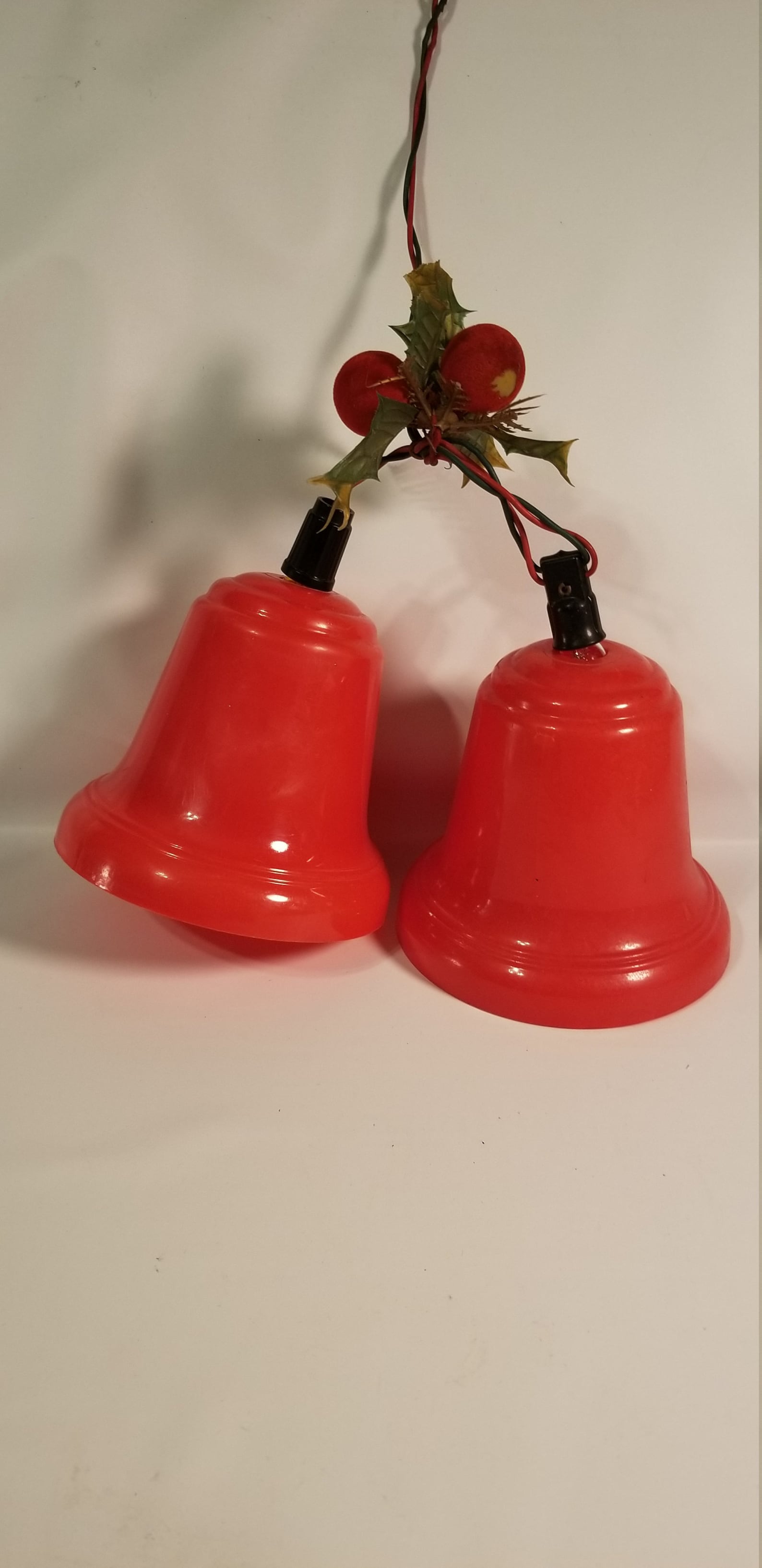 Vintage Retro Red Plastic Lighted Christmas Bells Lot 658 | Etsy