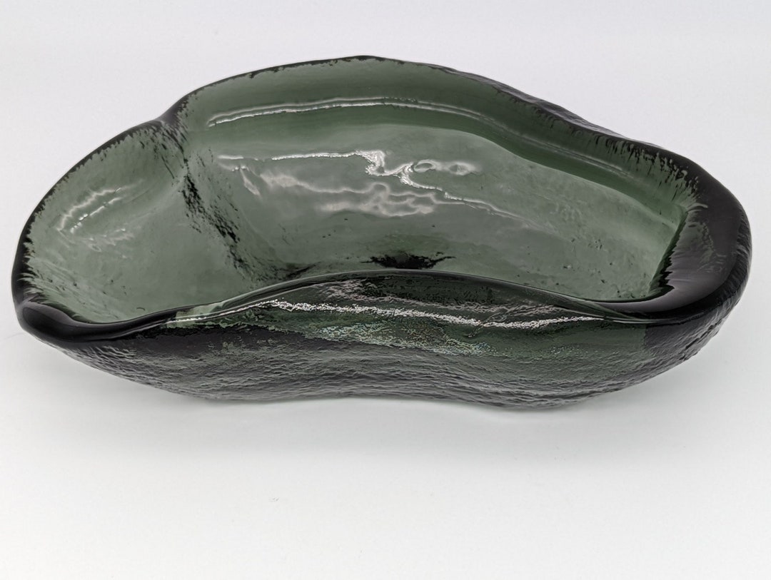 Vintage Blenko Charcoal Freeform Art Glass Bowl Lot 1297 - Etsy