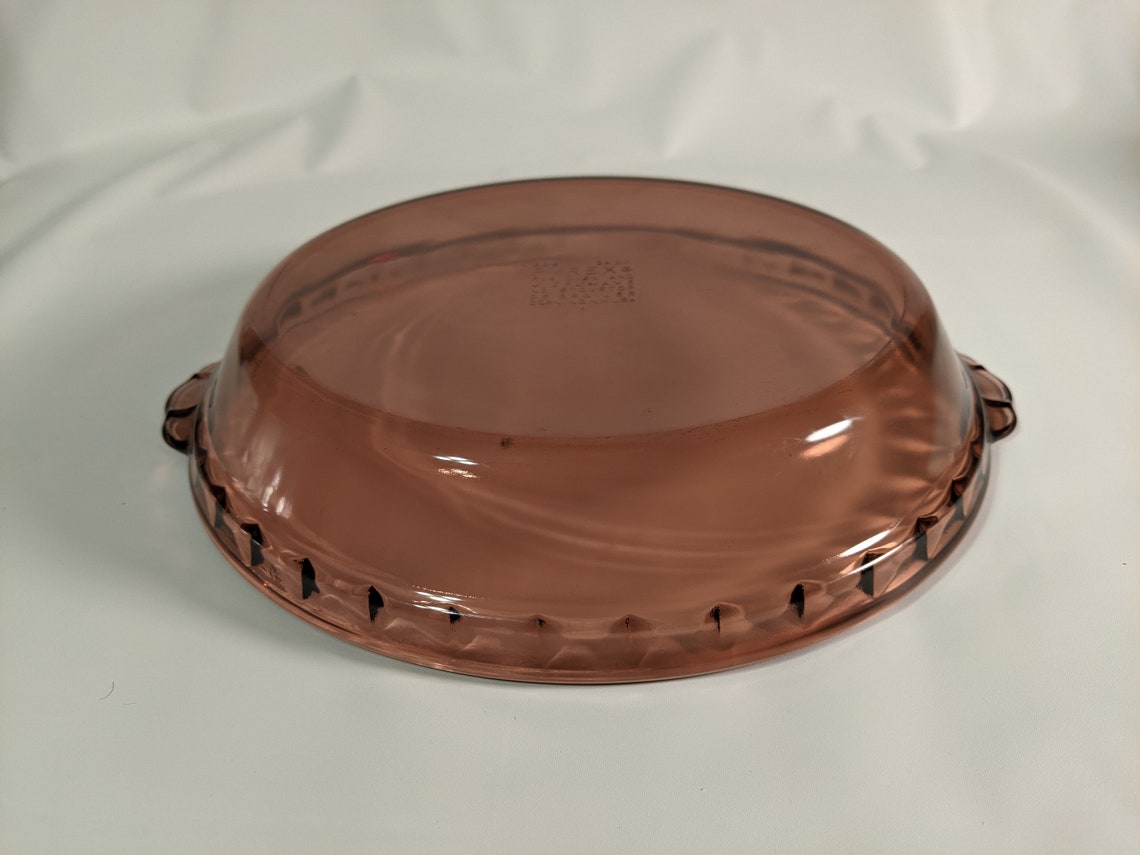 Pyrex Cranberry Glass Scalloped Pie Plate Dish 9.5 Vintage Lot 464 - Etsy