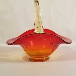 Handblown Amberina Basket With Handle Lot 604 - Etsy