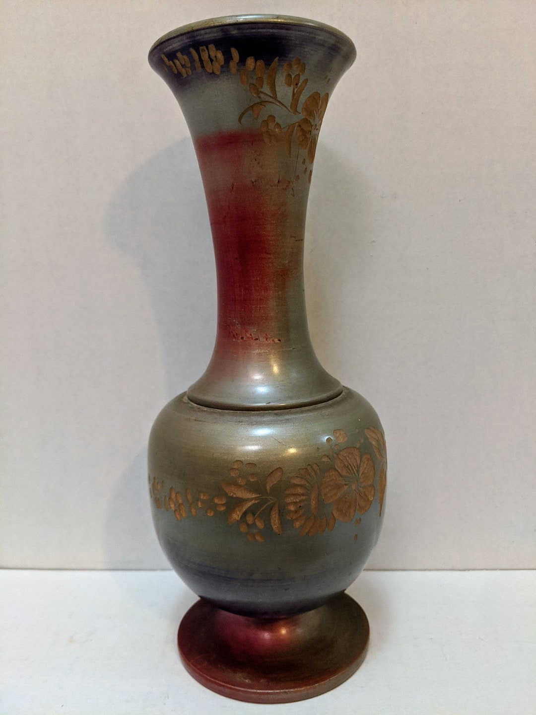 Hand Turned Wooden Vase Made in Mexico Lot 175 - Etsy