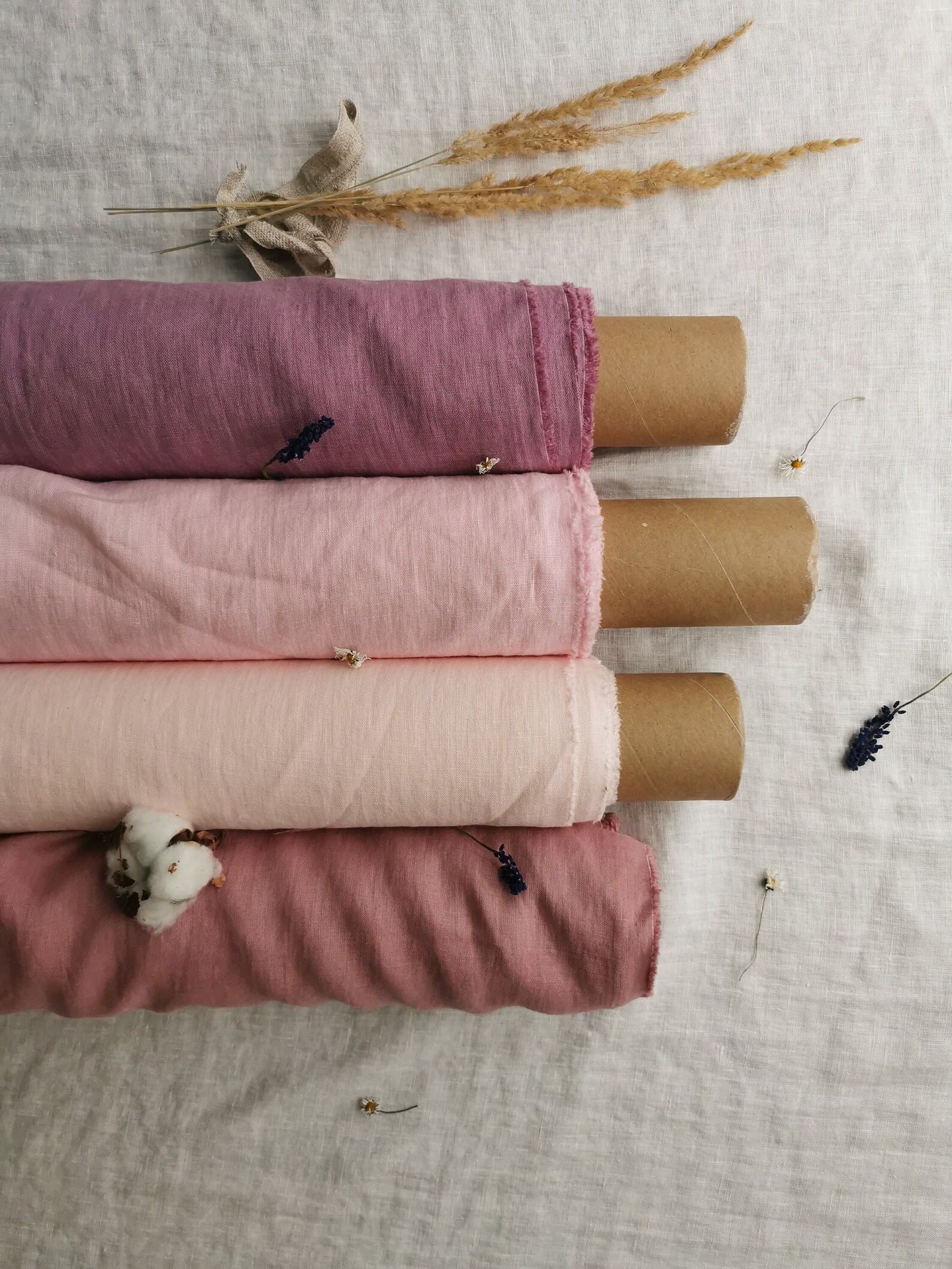 Linen Fabric by Meter / Yard 40 Colors Pure Linen, 100% Natural Linen ...