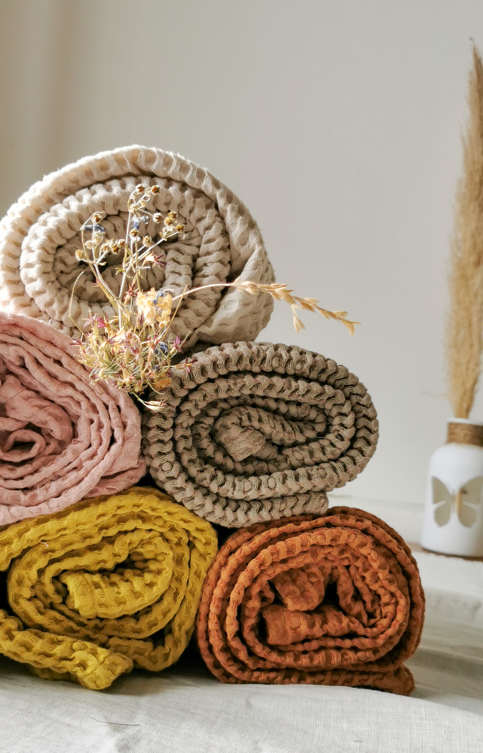Luxurious Linen Waffle Bath Towels 18 Colors, Linen Bath Towel, Linen ...