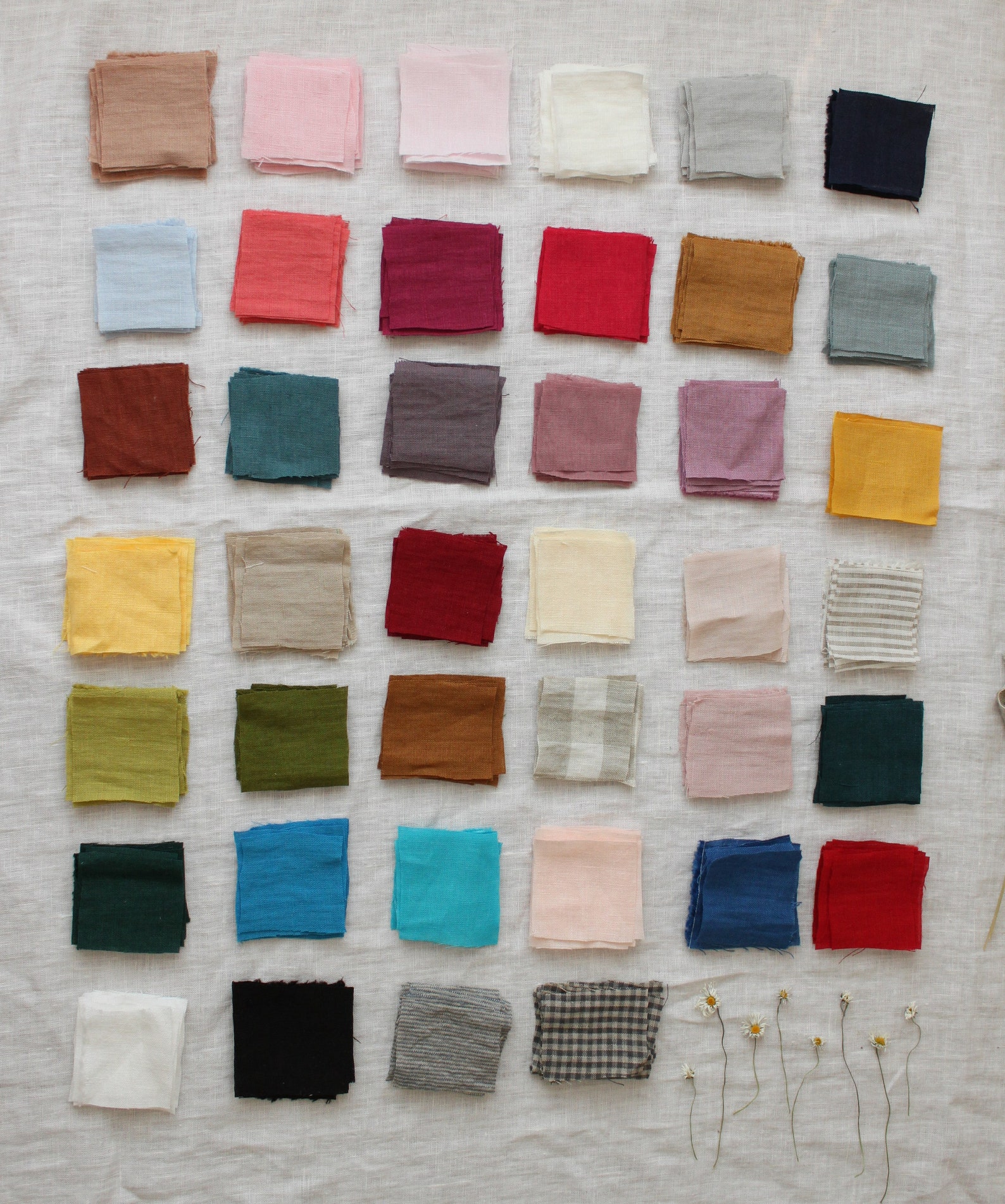 Fabric samples. Linen Fabric swatches. Linen swatches. Color | Etsy