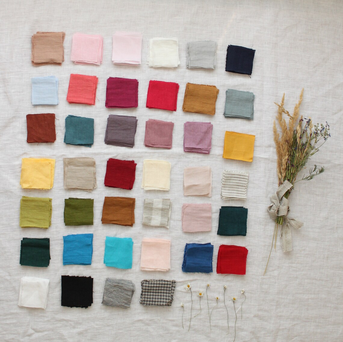 Fabric samples. Linen Fabric swatches. Linen swatches. Color | Etsy