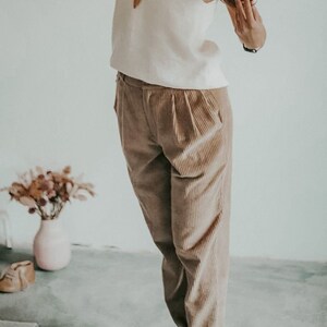 Womens Boxy Cord Pants. Corduroy High Waisted Trousers for Woman. - Etsy