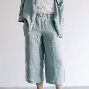 Linen Culotte Pants in Rust Color - Comfortable and Stylish Wide-leg ...