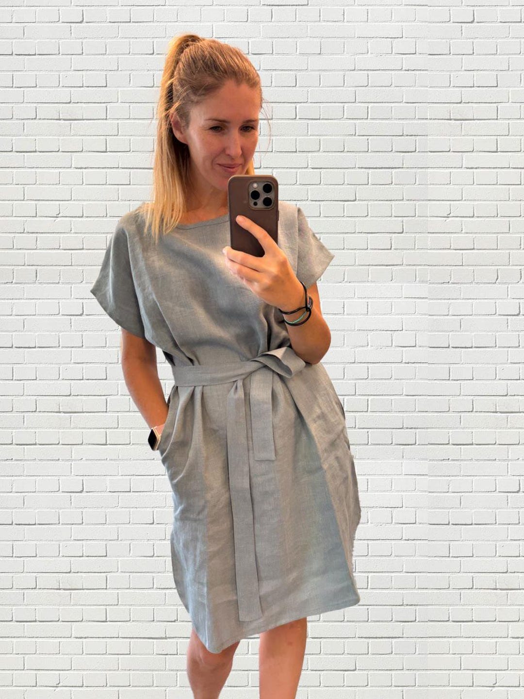 100% Linen Boxy Dress. Womans Linen Dress. Oversized Dress. Loose Linen ...