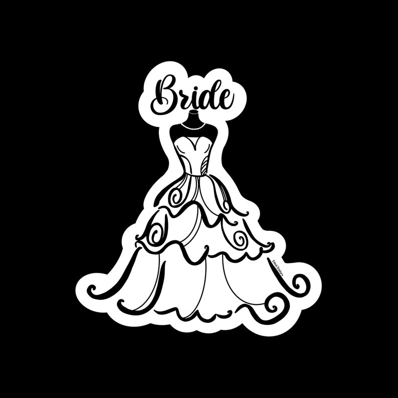 Bride Sticker Wedding Dress Sticker Bride Wedding Sticker | Etsy