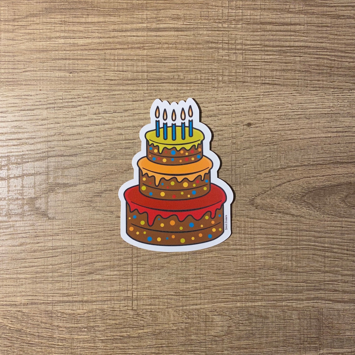 Birthday Cake Sticker Cake Sticker Happy Birthday Sticker - Etsy