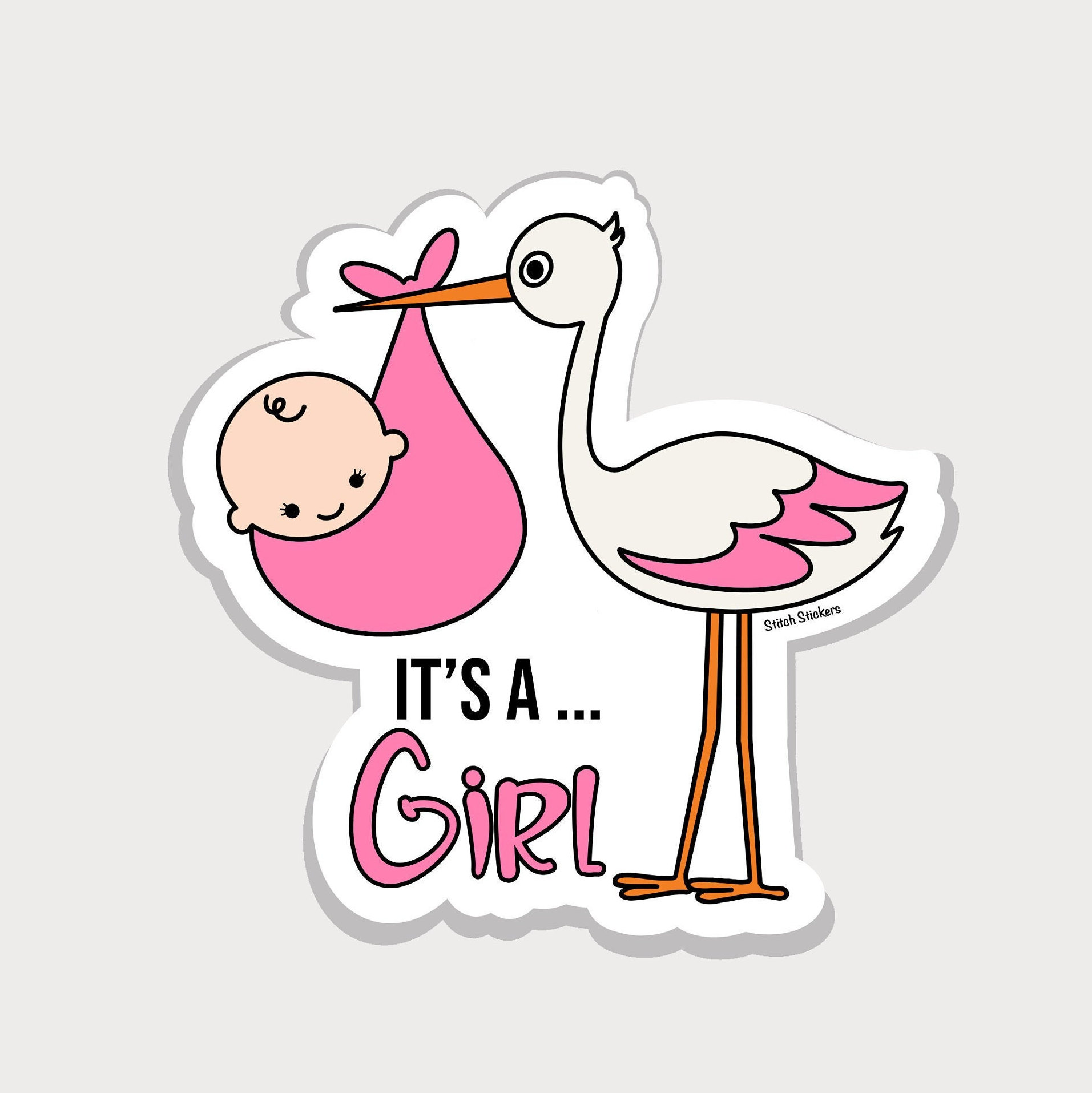 Its a Girl Sticker Baby Sticker Baby Announcement Sticker - Etsy