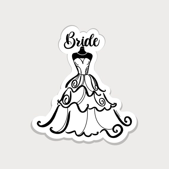 Bride Sticker Wedding Dress Sticker Bride Wedding Sticker | Etsy