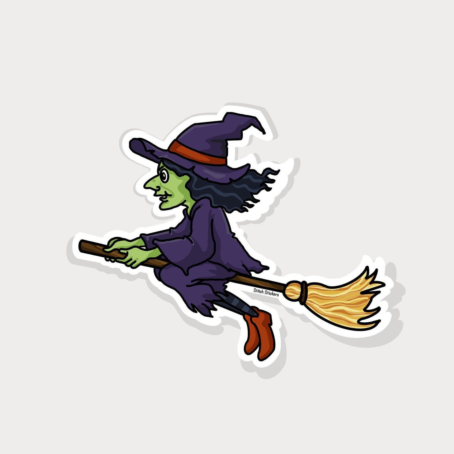 Witch Sticker Witch Vinyl Sticker Halloween Vinyl Sticker | Etsy