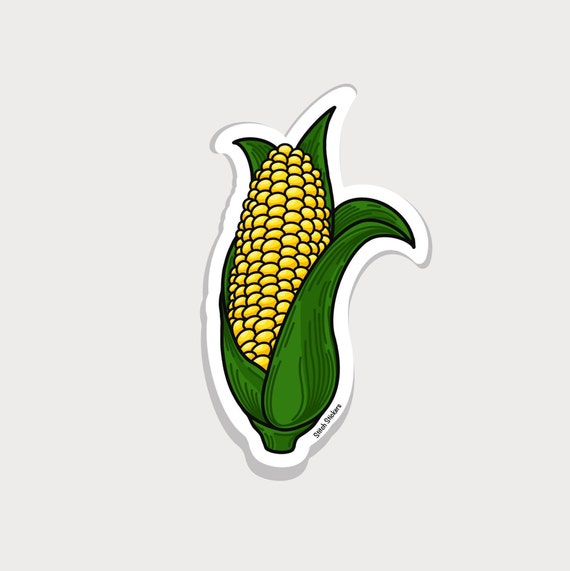 Corn Sticker Corn on the Cob Sticker Vegetable Sticker | Etsy