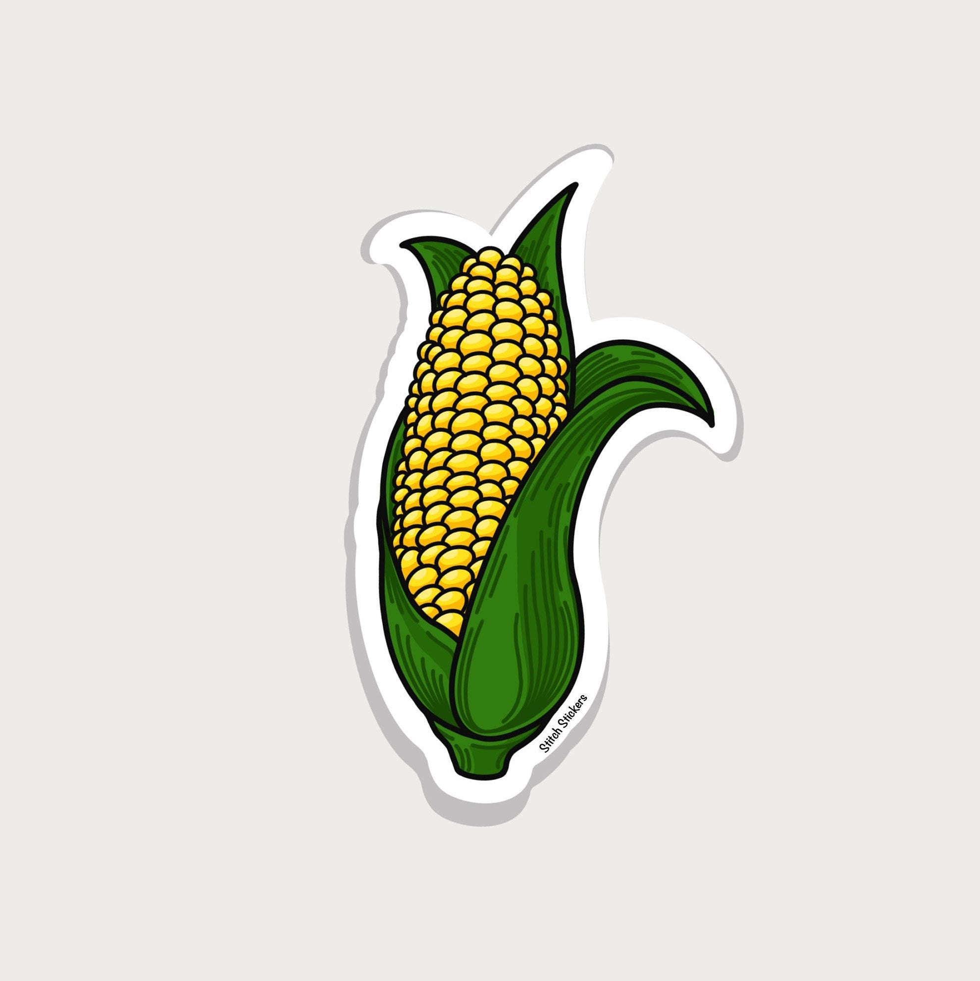 Corn Sticker Corn on the Cob Sticker Vegetable Sticker | Etsy