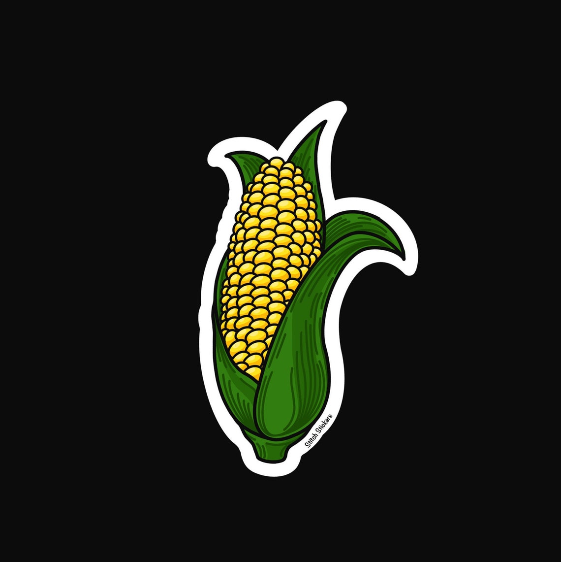 Corn Sticker Corn on the Cob Sticker Vegetable Sticker | Etsy
