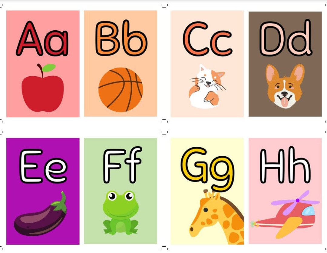 Alphabet Flashcards - Etsy