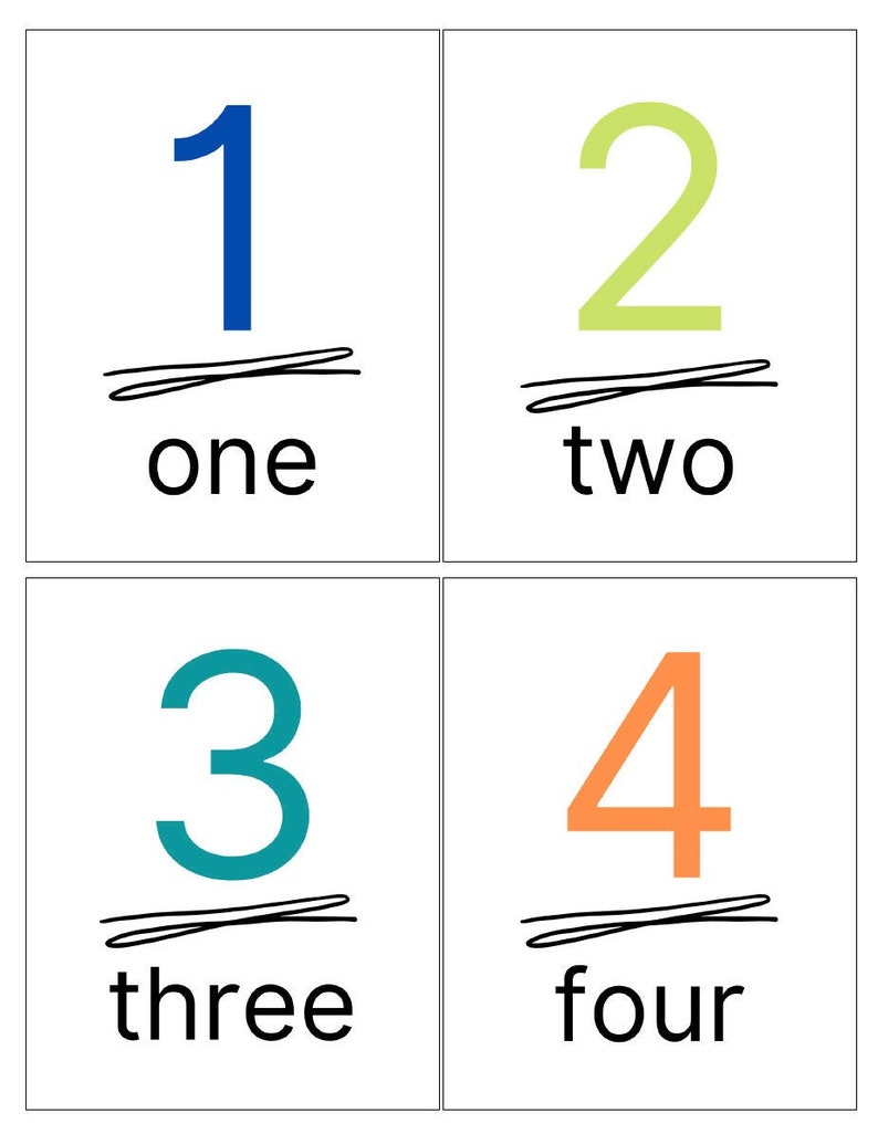 Number Flashcards (1-50) - Printable - Etsy